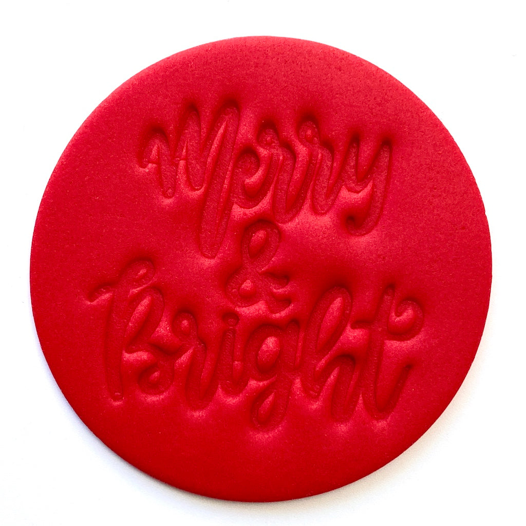 Merry and Bright Christmas Cookie Fondant Embosser | Cakers Paradise ...