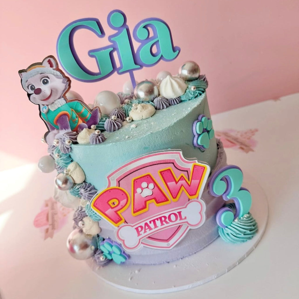 Acrylic Birthday Cake Fropper + Topper - Paw Patrol Pink | Cakers ...