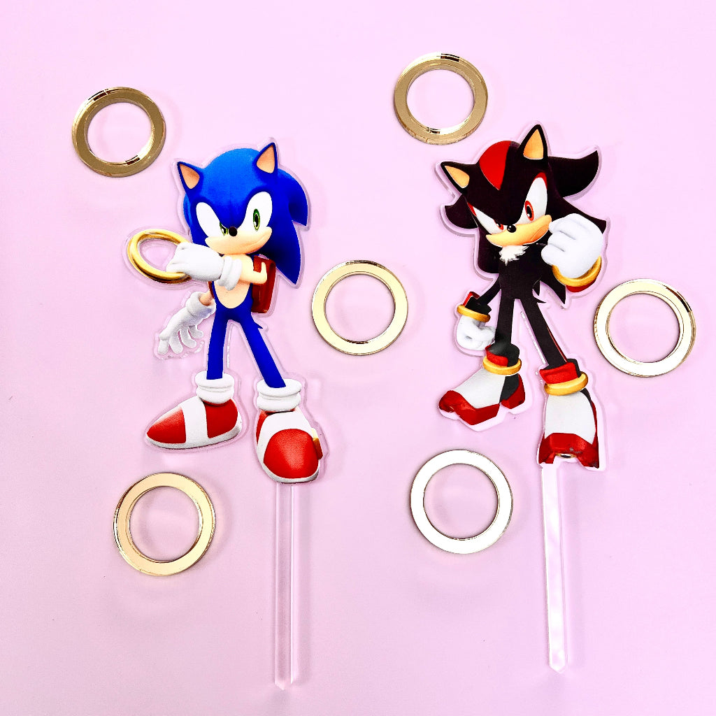 Acrylic Birthday Cake Topper - Sonic and Shadow | Cakers Paradise ...