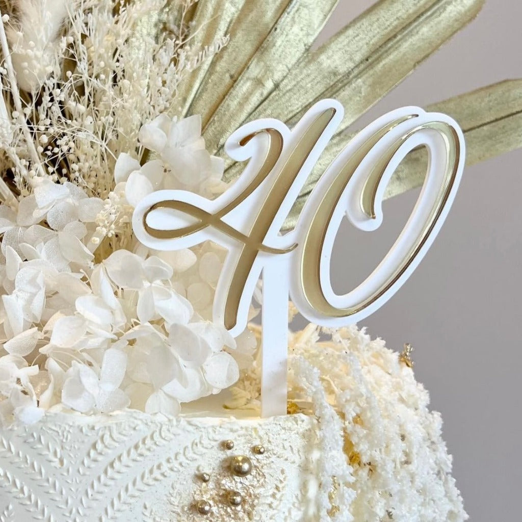 Double Layered Acrylic Birthday Cake Topper - Custom Age | Cakers ...