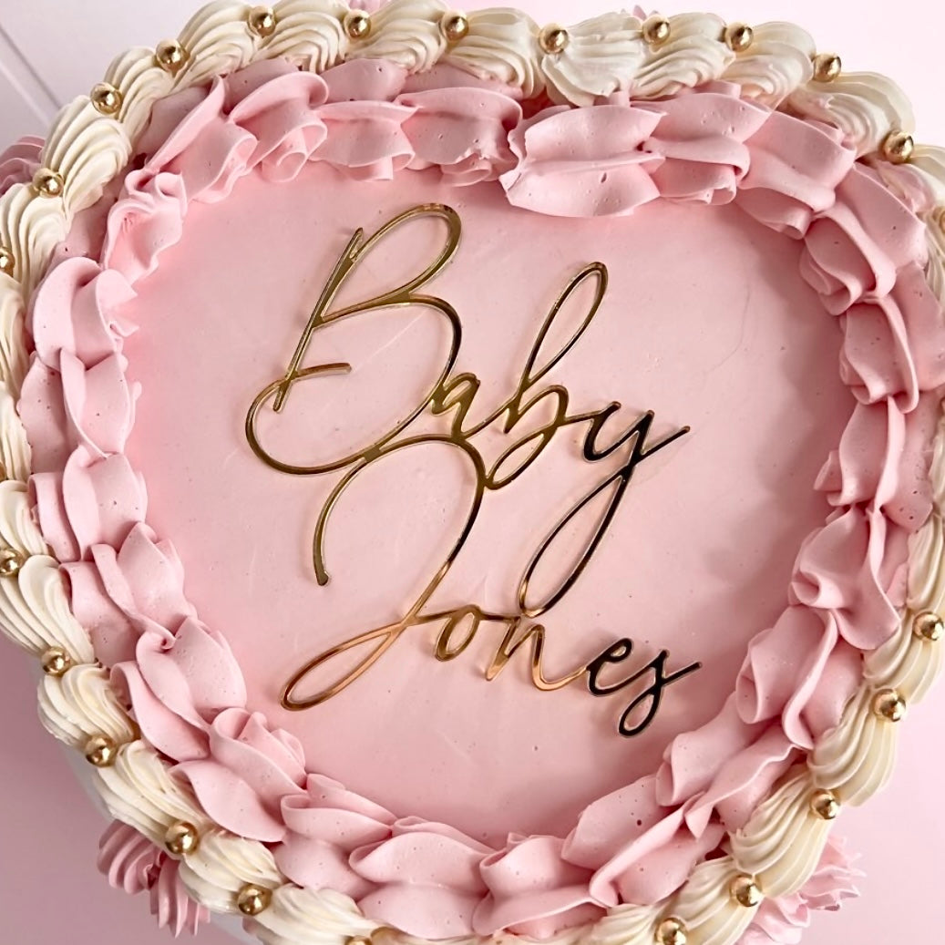 Acrylic Custom Name Baby Shower Cake Fropper | Cakers Paradise – Cakers ...