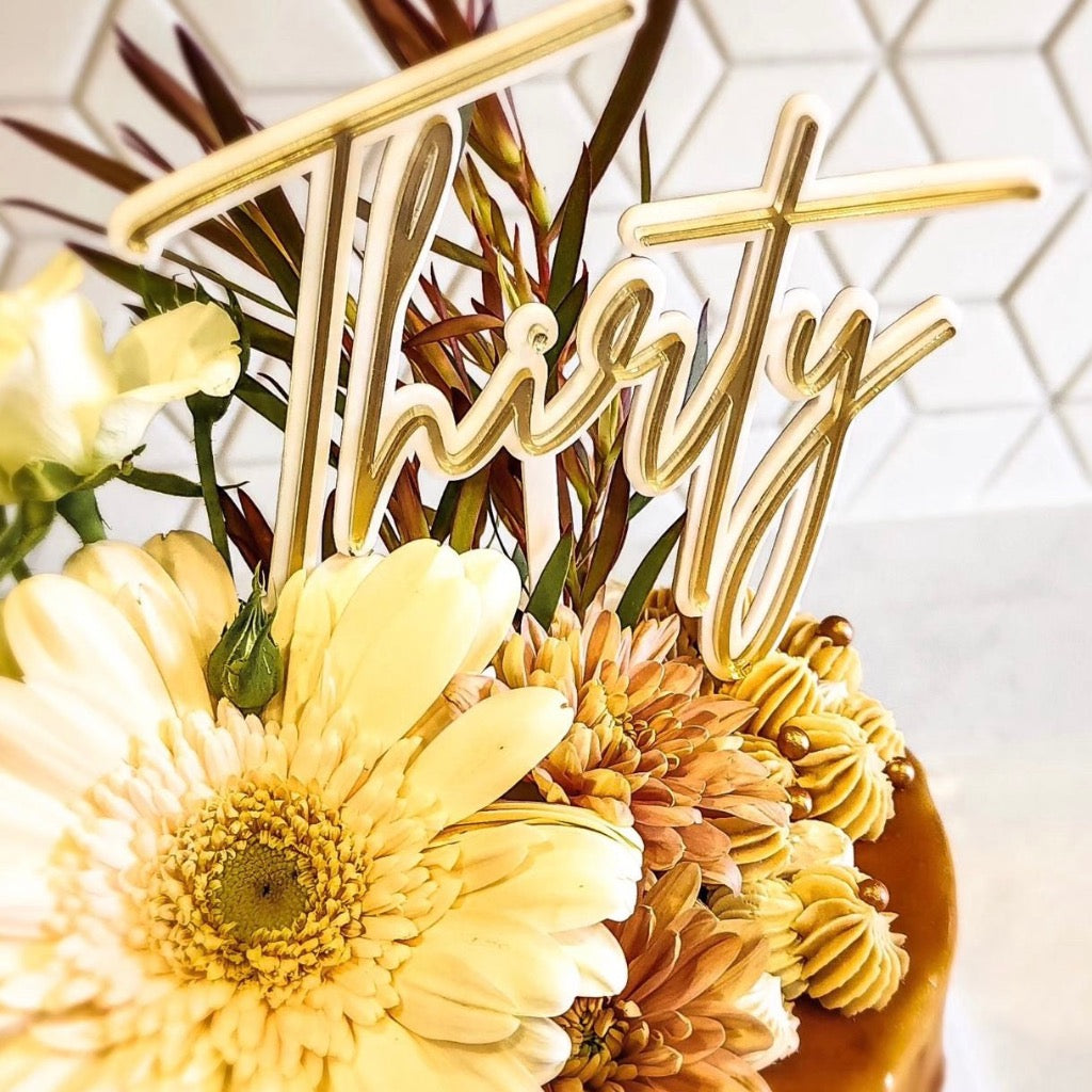 Double Layered Acrylic Cake Topper - Thirty | Cakers Paradise – Cakers ...