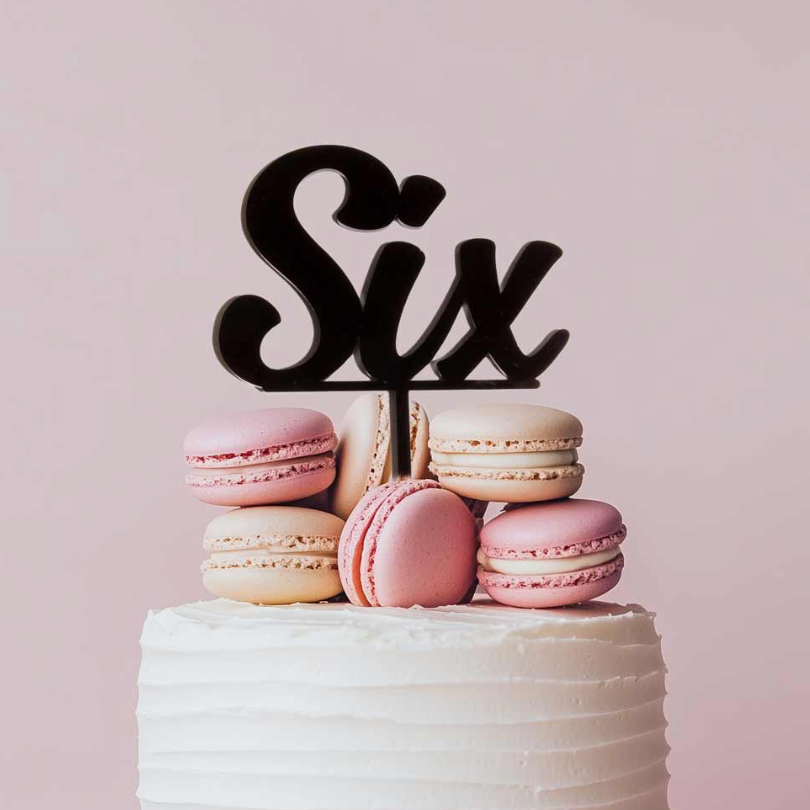 Number Six Cake Topper - Black | Cakers Paradise – Cakers Paradise