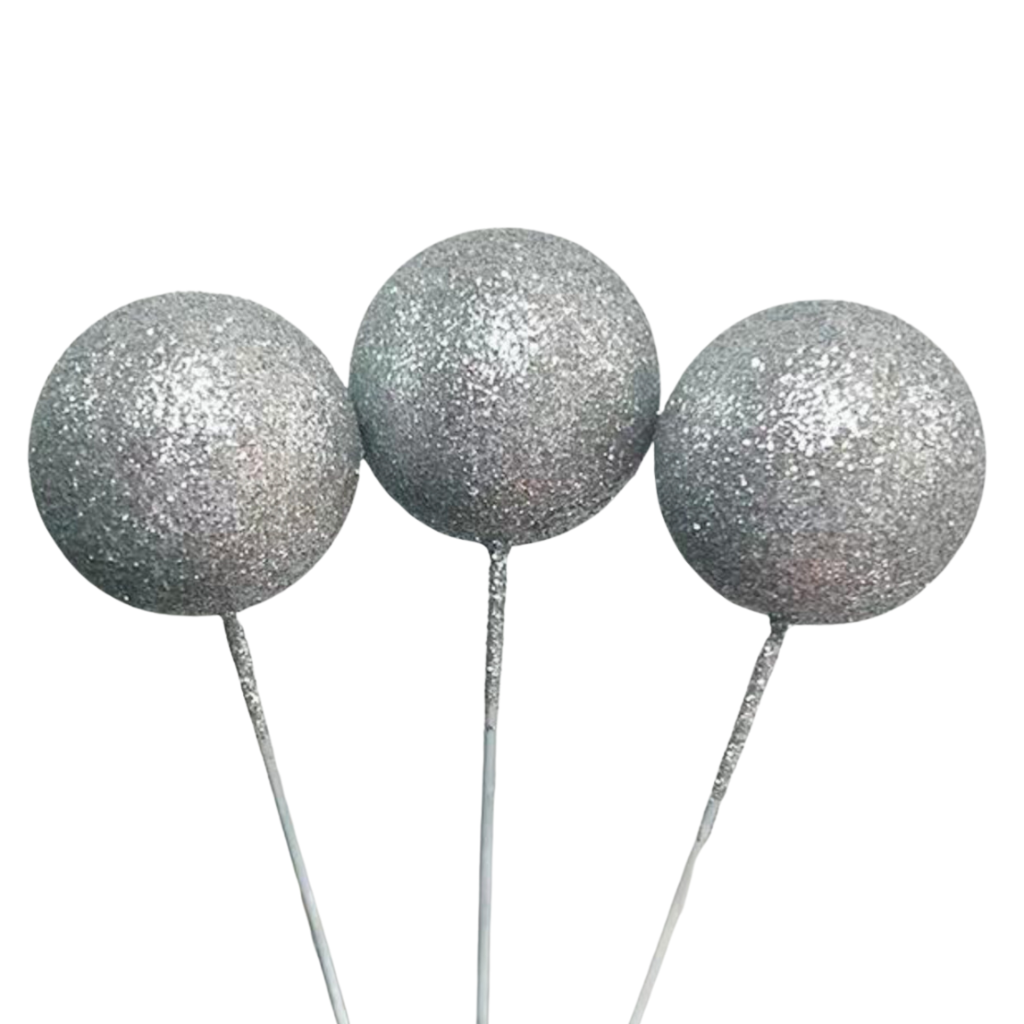 Cake Balls 12pc Mixed Sizes - Silver Glitter | Cakers Paradise – Cakers ...