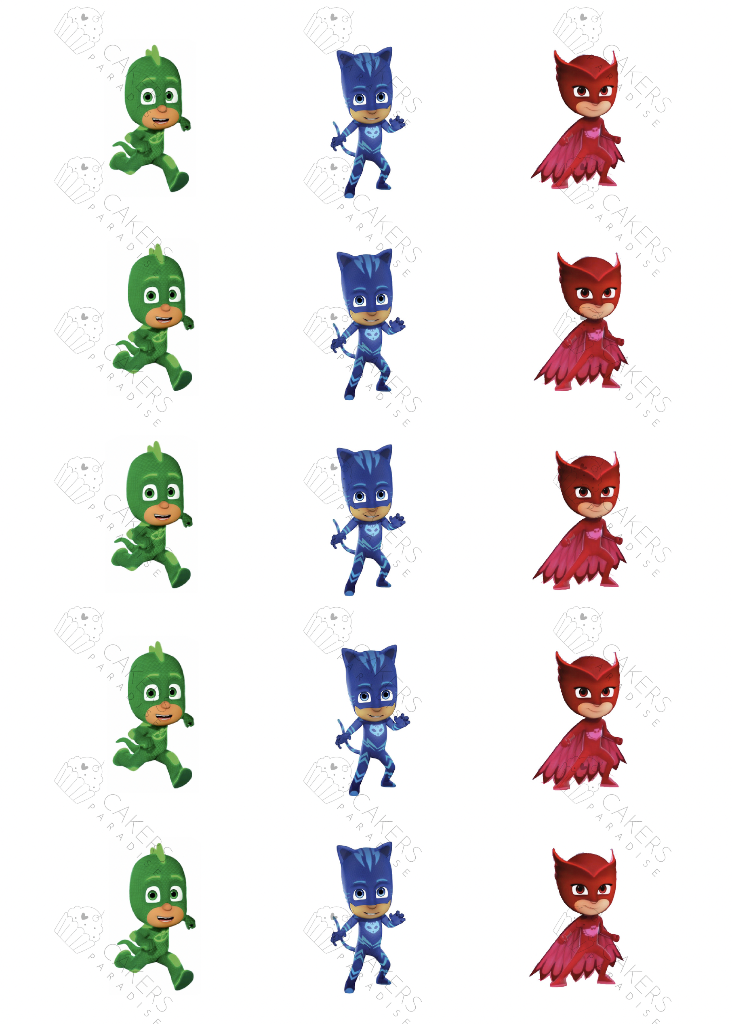 2" Round Edible Icing Image - PJ Mask Characters | Cakers Paradise ...