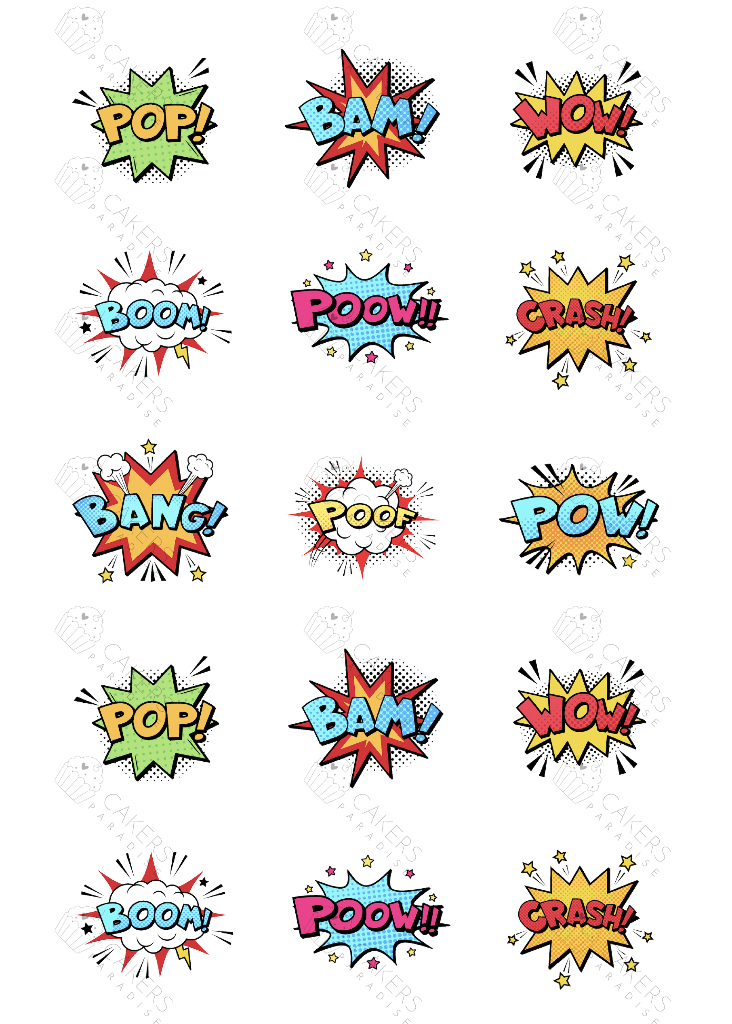 2" Round Edible Icing Image - Comic Book | Cakers Paradise – Cakers ...