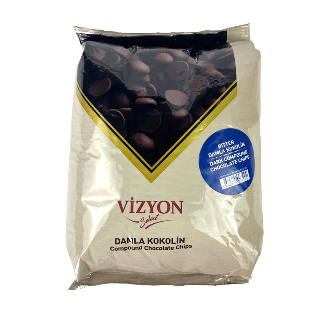 Vizyon Compound Dark Chocolate Chips - 1kg Bag – Cakers Paradise
