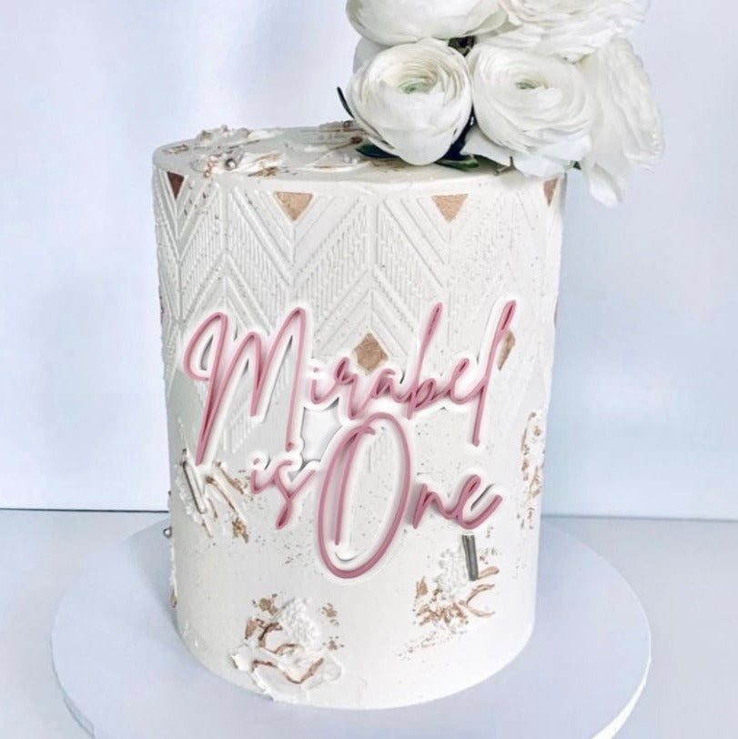 Custom Name and Age Acrylic Birthday Cake Fropper | Cakers Paradise ...