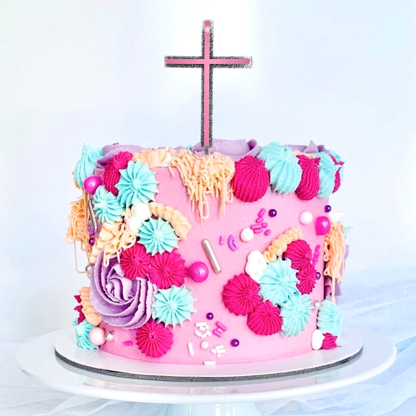 Double Layer Acrylic Cross Cake Topper | Cakers Paradise – Cakers Paradise