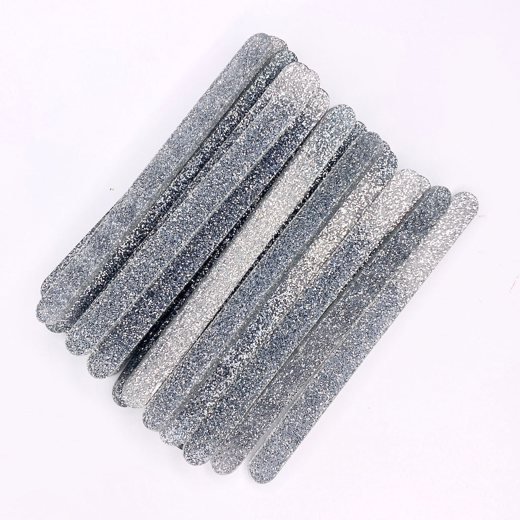 Popsicle - Ice Cream Sticks - Glitter Silver Acrylic | Cakers Paradise ...