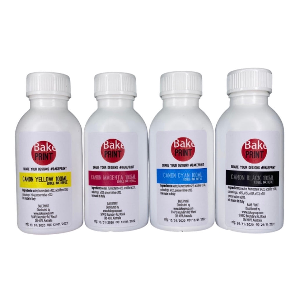 Canon Edible Ink Refill 100ml Bottle - Set of 4 Colours | Cakers ...