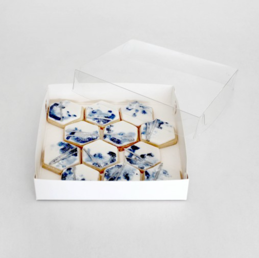 Clear Lid Cookie or Biscuit Box - Square 6" x 6" x 1" | Cakers Paradise ...