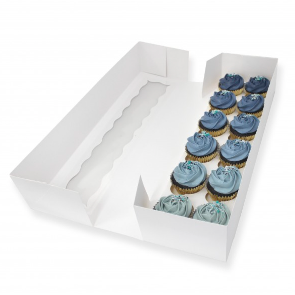 Long Cupcake Box with Window 12 Holes 50 Pack | Cakers Paradise ...