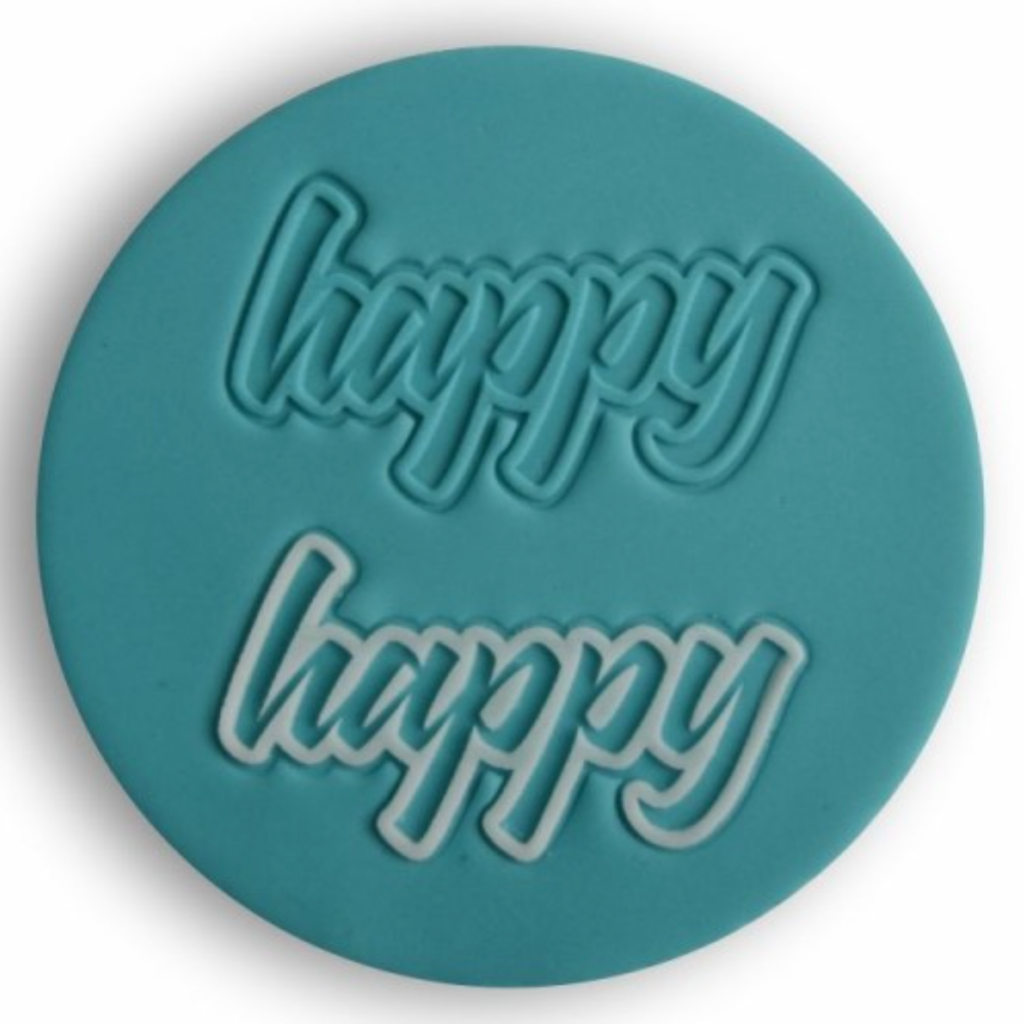 Fondant Super Stamps by Sucreglass - Happy Script | Cakers Paradise ...