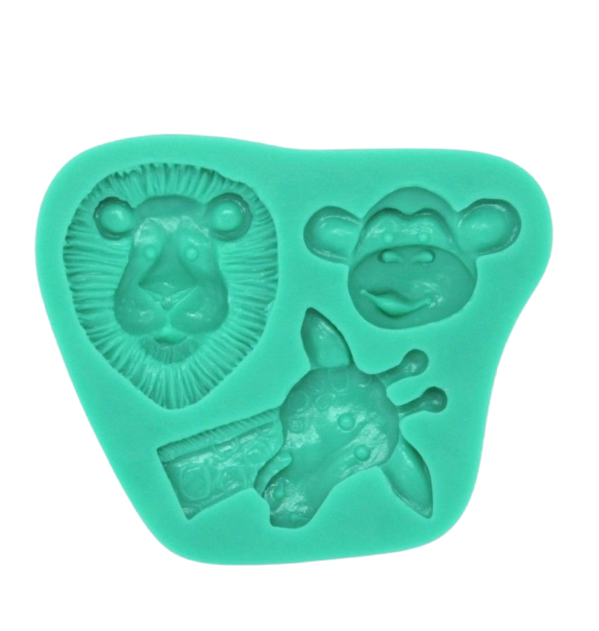 African Animal Silicone Mould - Lion, Giraffe, Monkey | Cakers Paradise ...