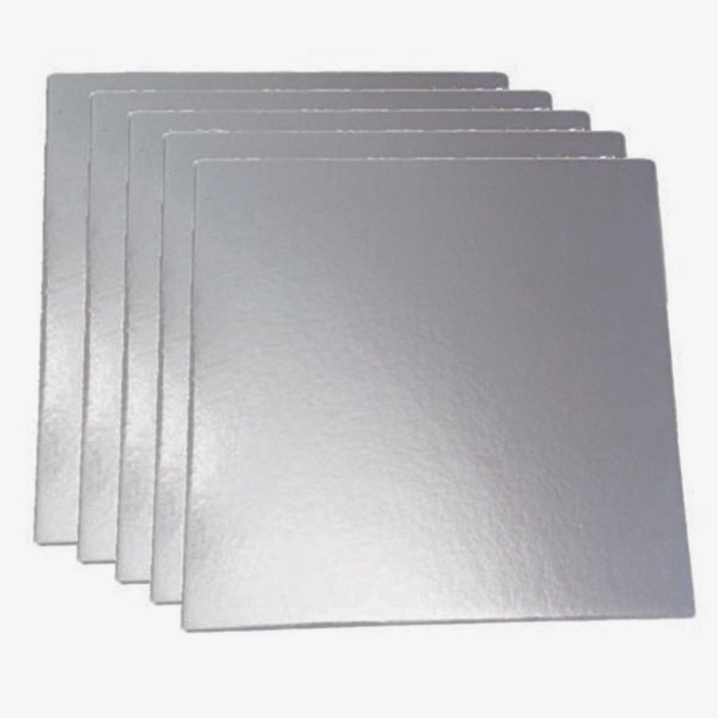 Square Cardboard Cake Board Silver – 9" Pack of 50 | Cakers Paradise ...